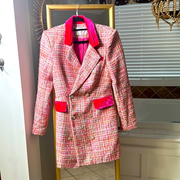 Dresses | Tweed Jacket Dress Size Small Barbie Pink | Poshmark